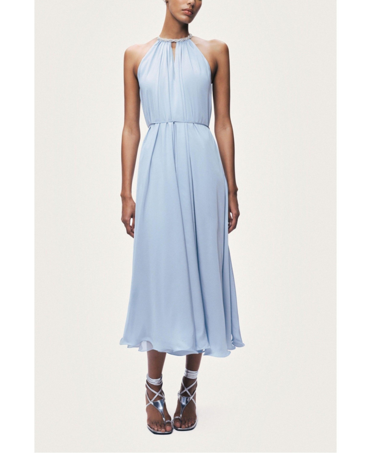 Click here for Nocturne Womens Embellished Halter Neck Midi Dress... prices