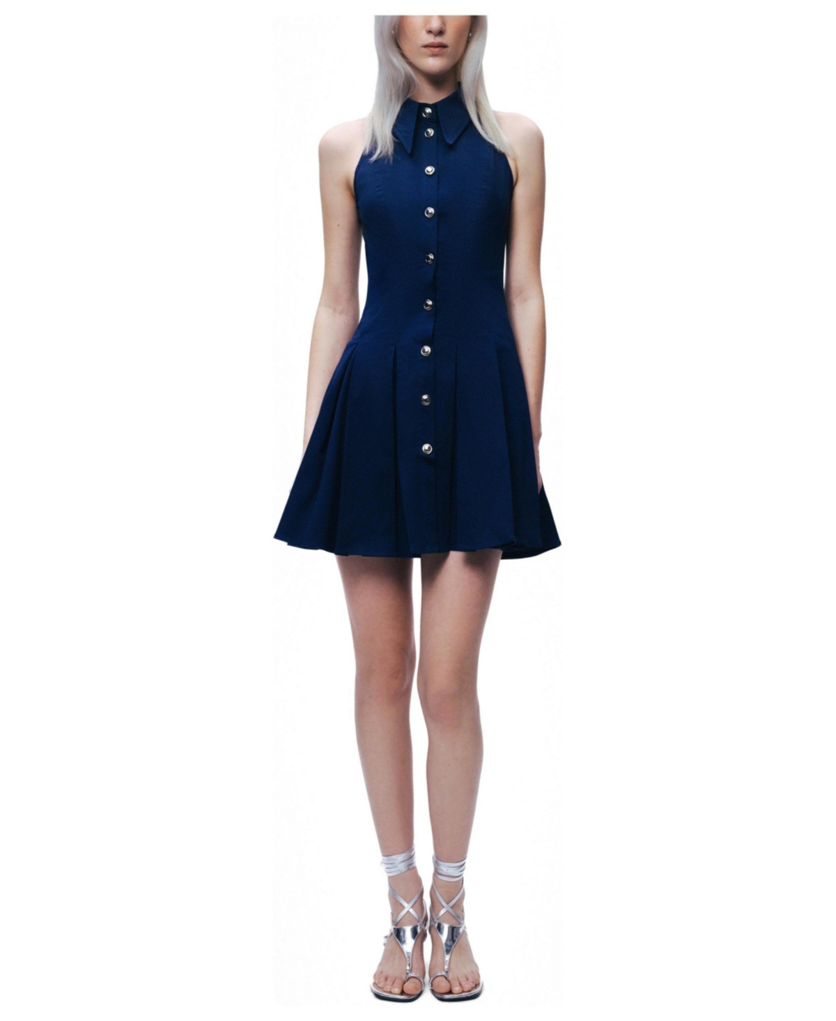 Click here for Nocturne Womens Sleeveless Pleated Mini Dress - Na... prices