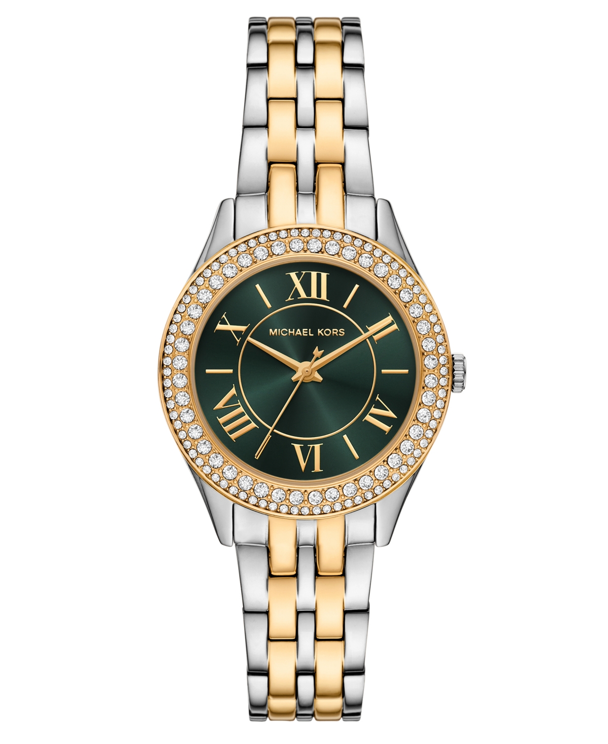 Click here for Michael Kors Womens Harlowe Three-Hand Two-Tone St... prices