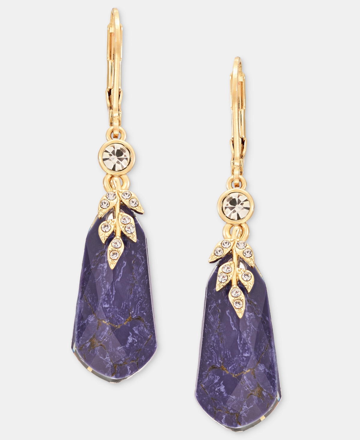 Click here for lonna & lilly Pave Stone Drop Earrings - Blue prices