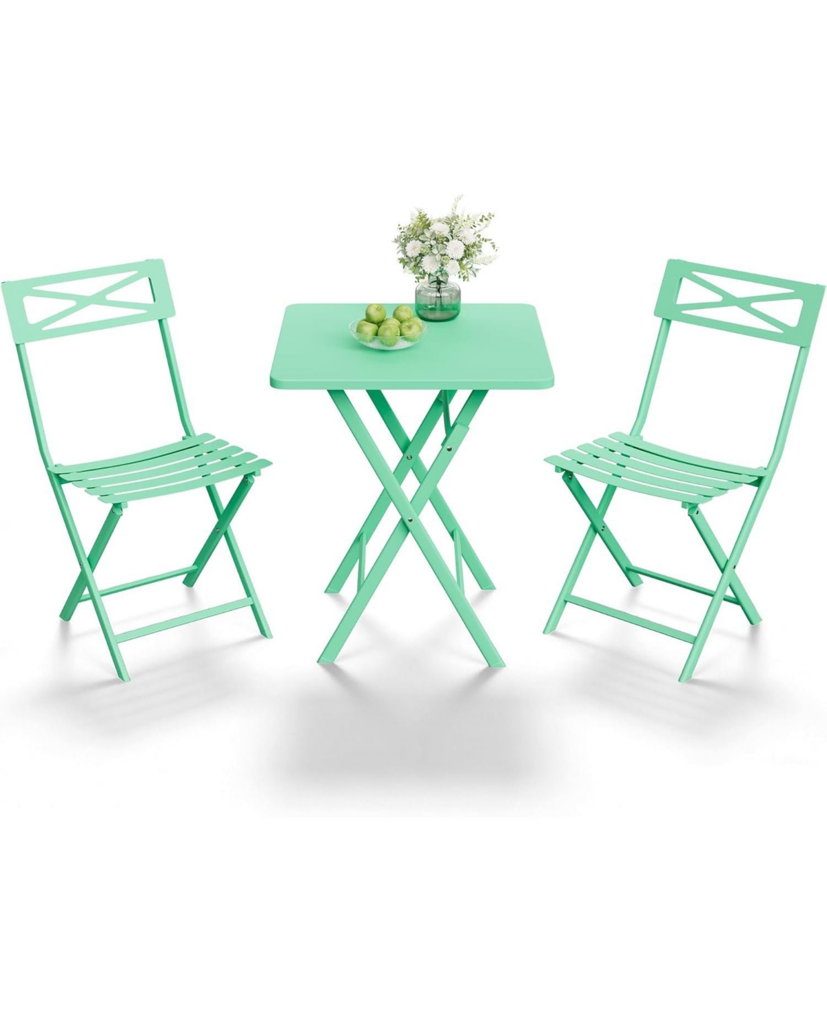 Click here for Xo 3-Piece Folding Bistro Set  Metal Patio Table a... prices