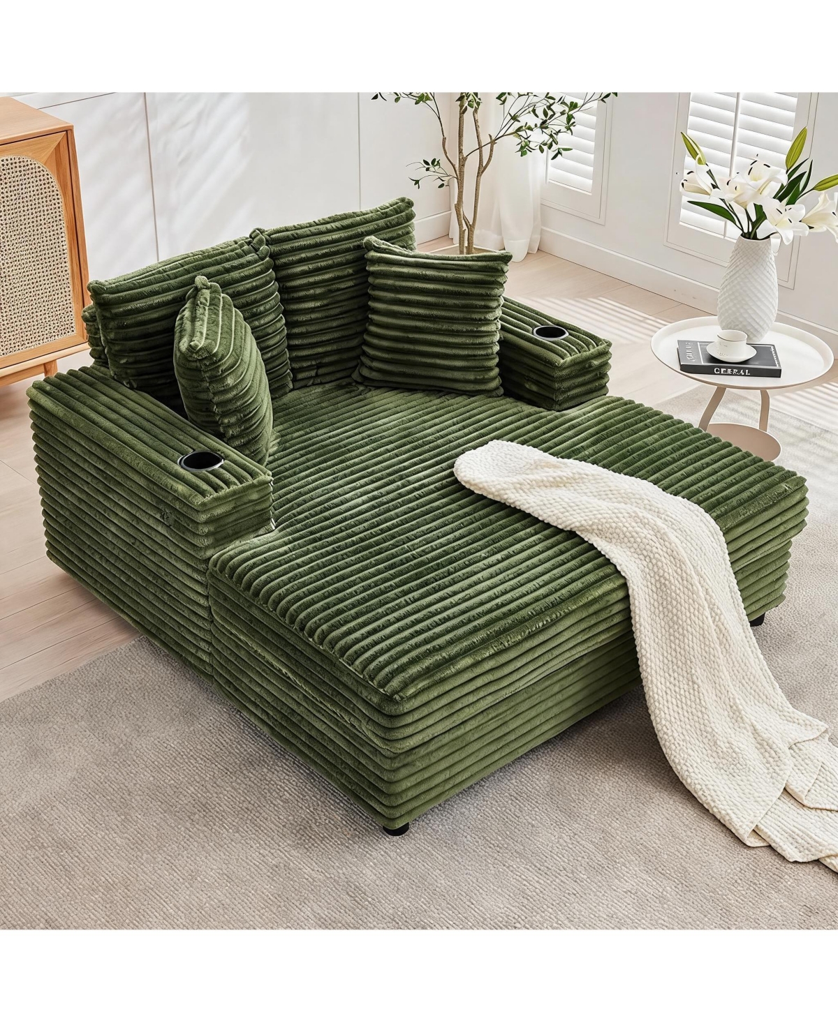 Click here for homfan 60 Inch Indoor Chaise Lounge  Comfortable C... prices