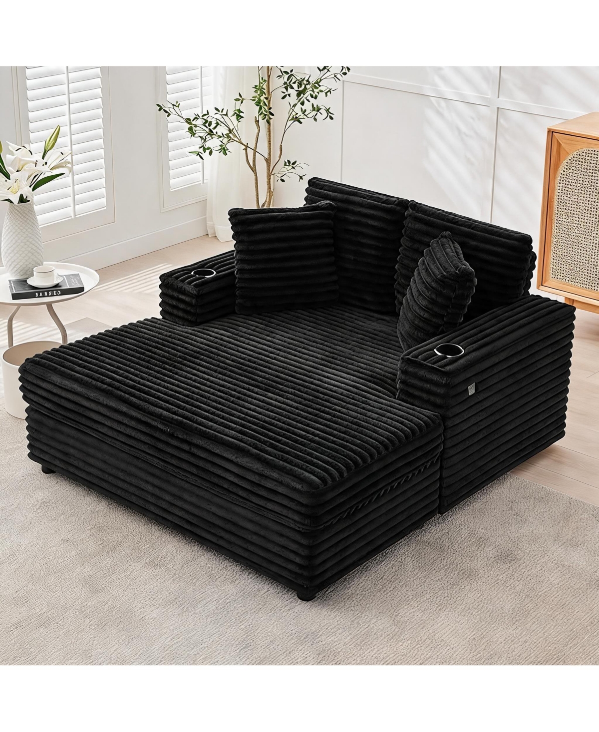 Click here for homfan 60 Inch Indoor Chaise Lounge  Comfortable C... prices