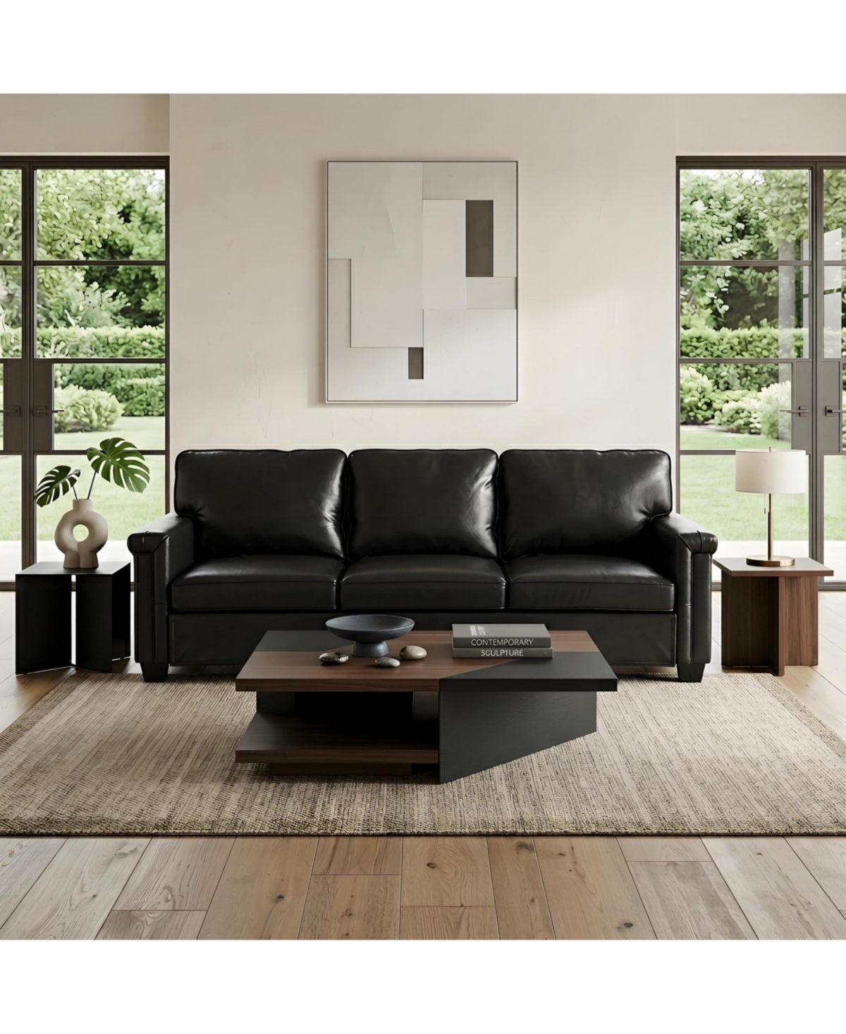 Click here for homfan 87.8 inch 3 Seater  Modern Faux Leather wit... prices