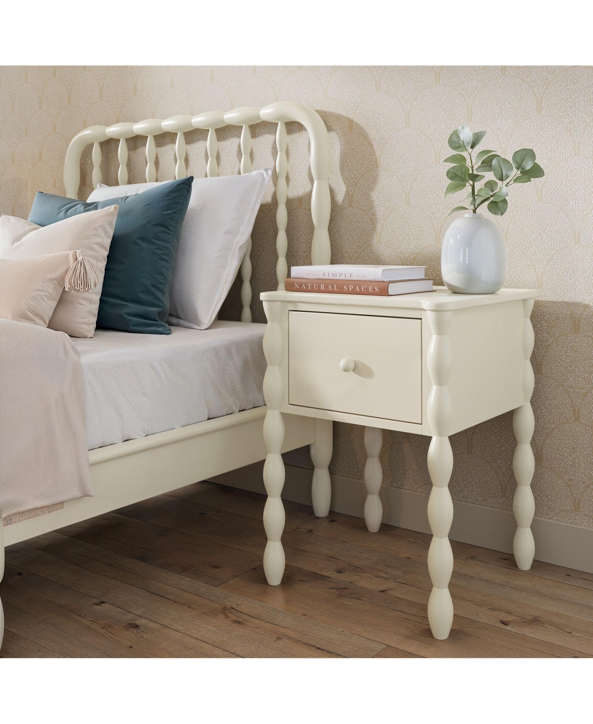 Click here for Plank+Beam Jenny Lind 1 Drawer Nightstand - Linen... prices