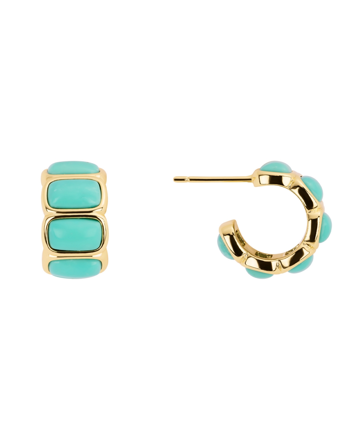 Click here for Macys Gold-Plated Howlite Turquoise Rectangle Beze... prices