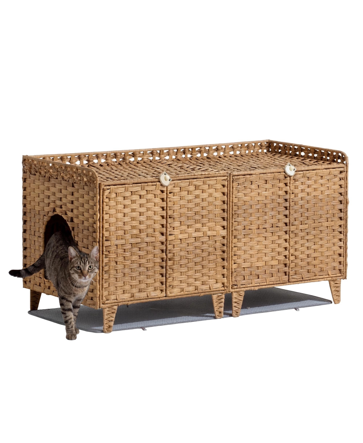 Click here for homfan Rattan Cat Litter Box Enclosure for 2 Cats... prices