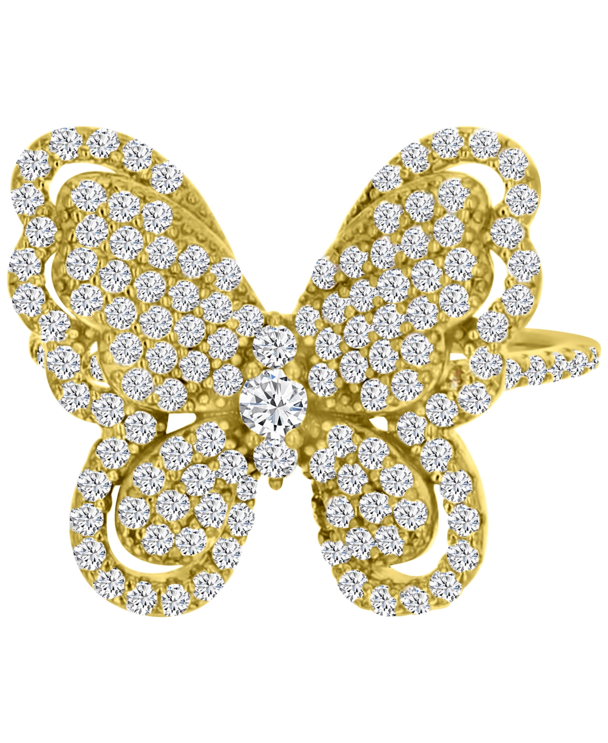 Click here for Macys 14k Gold-Plated Butterfly Statement Ring - G... prices