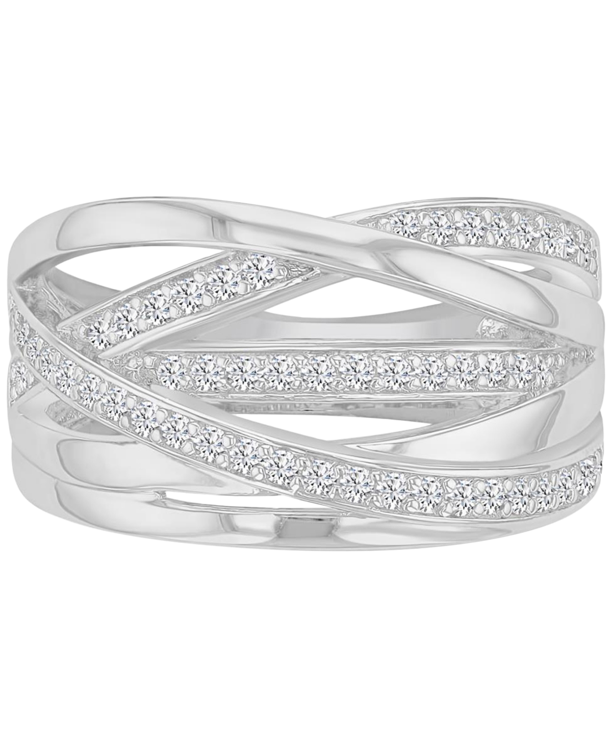 Click here for Macys 14k Gold-Plated Crystal Interlaced Ring - Si... prices