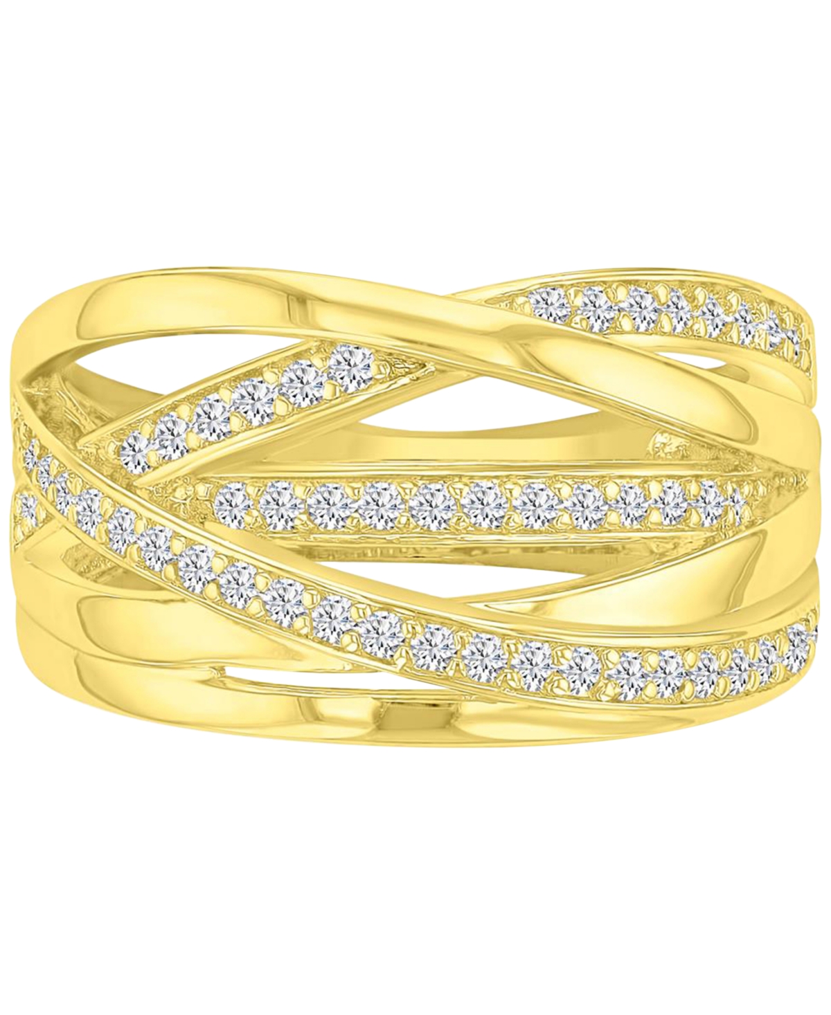 Click here for Macys 14k Gold-Plated Crystal Interlaced Ring - Go... prices