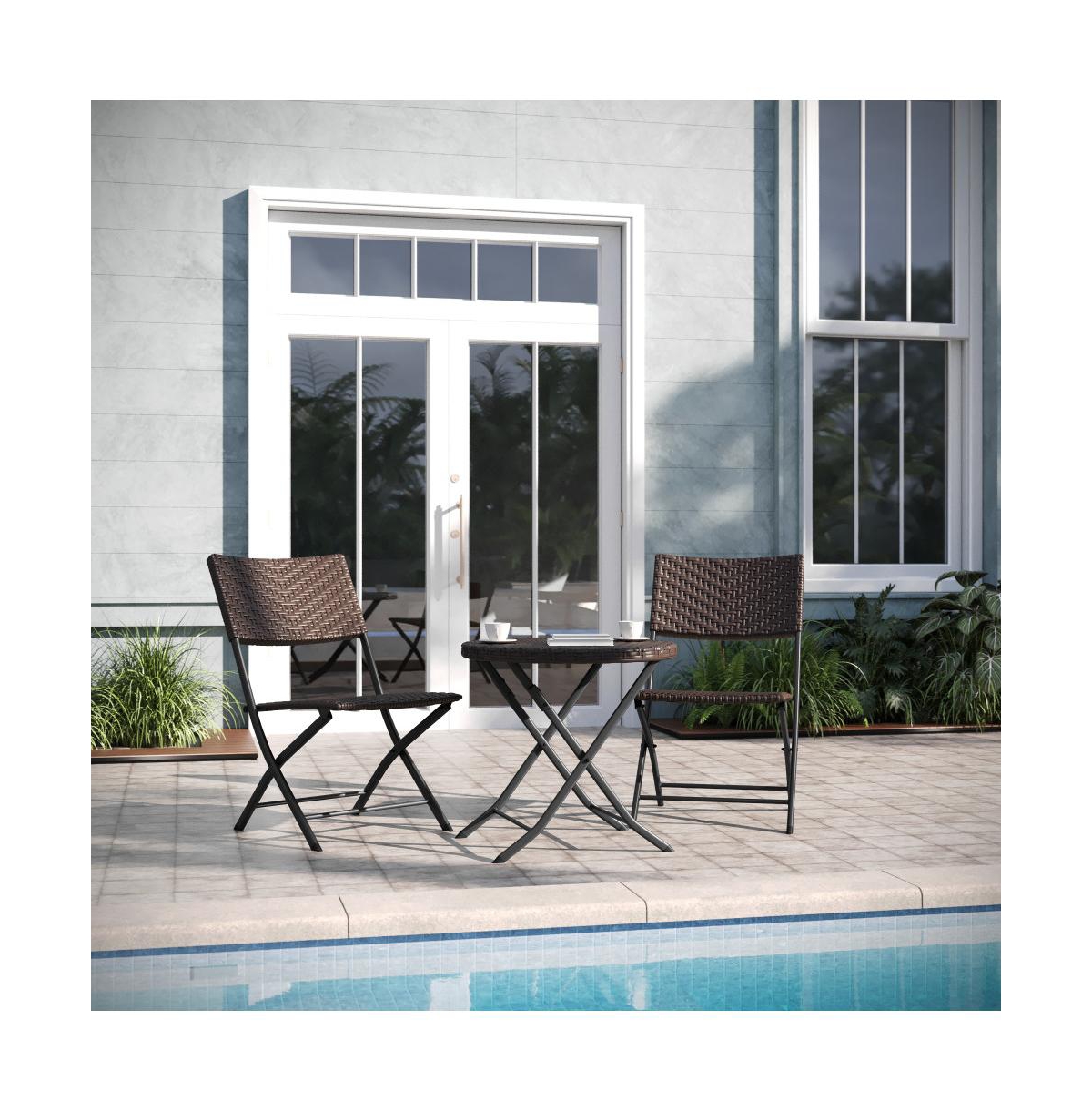 Click here for Emma+Oliver Ciel Three Piece Folding Bistro Set in... prices
