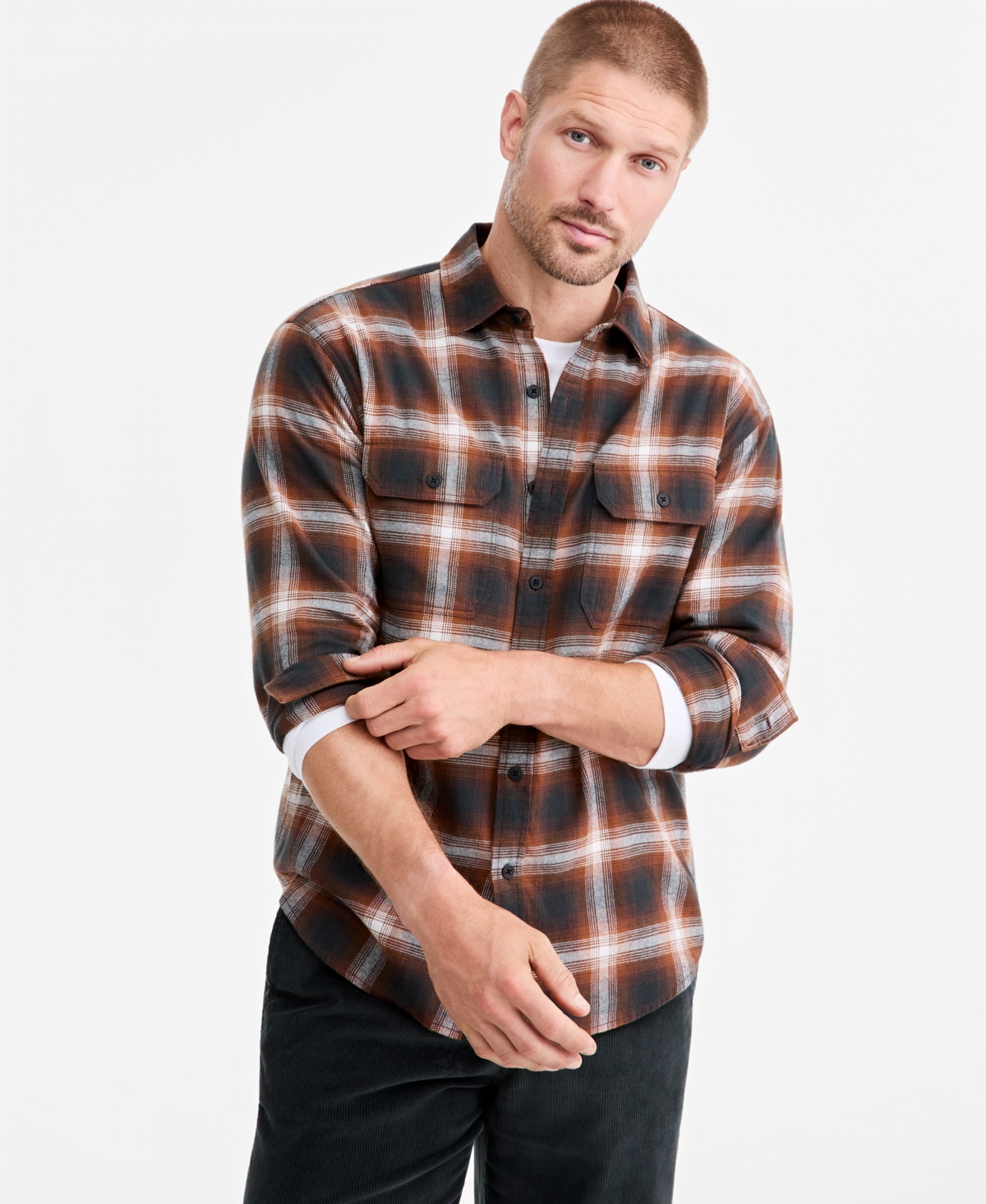 Click here for Sun + Stone Mens Joshua Plaid Flannel Shirt  Macys... prices