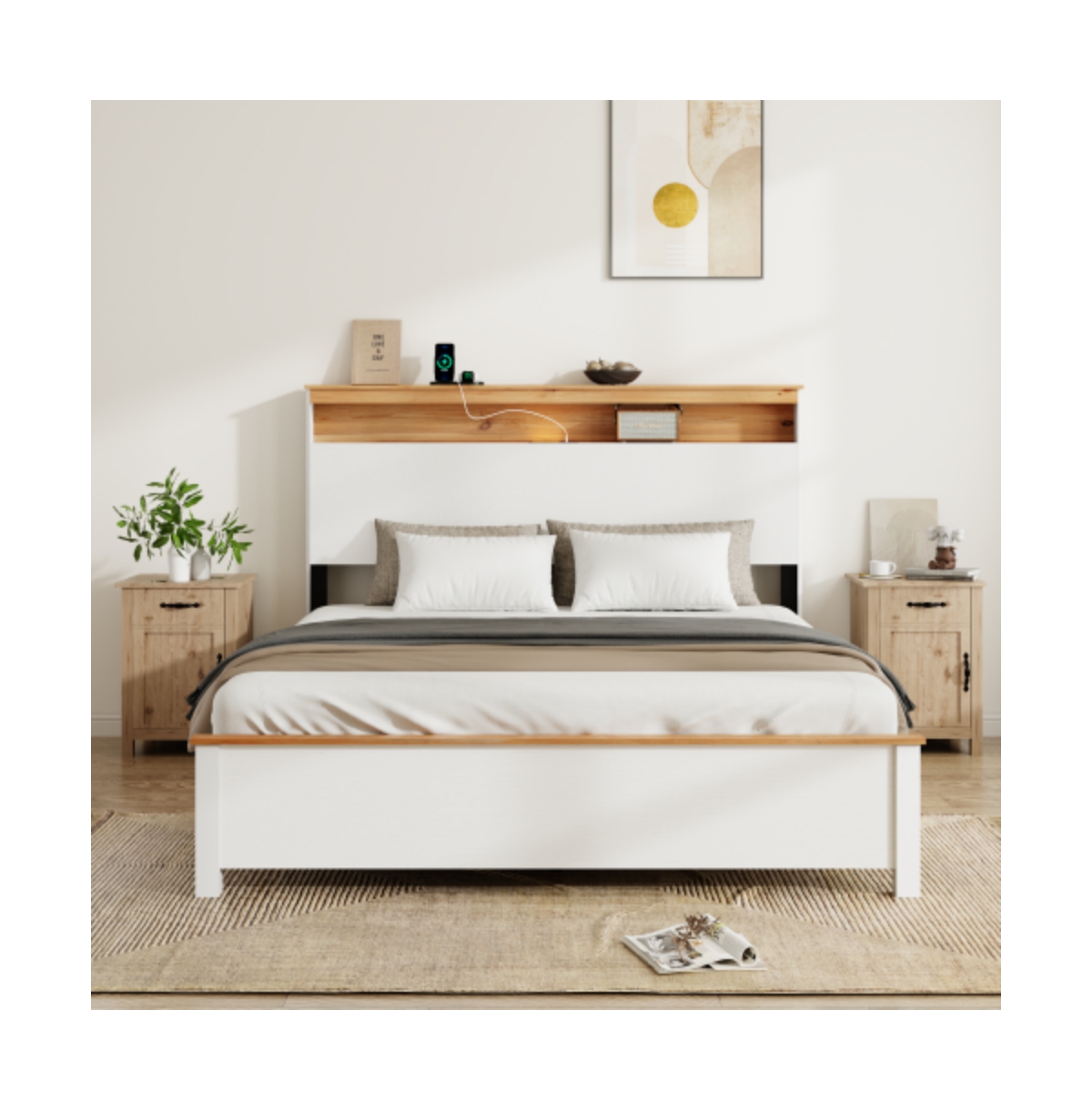 Click here for Lucky One King Size Upholstered Bed Frame with Hig... prices