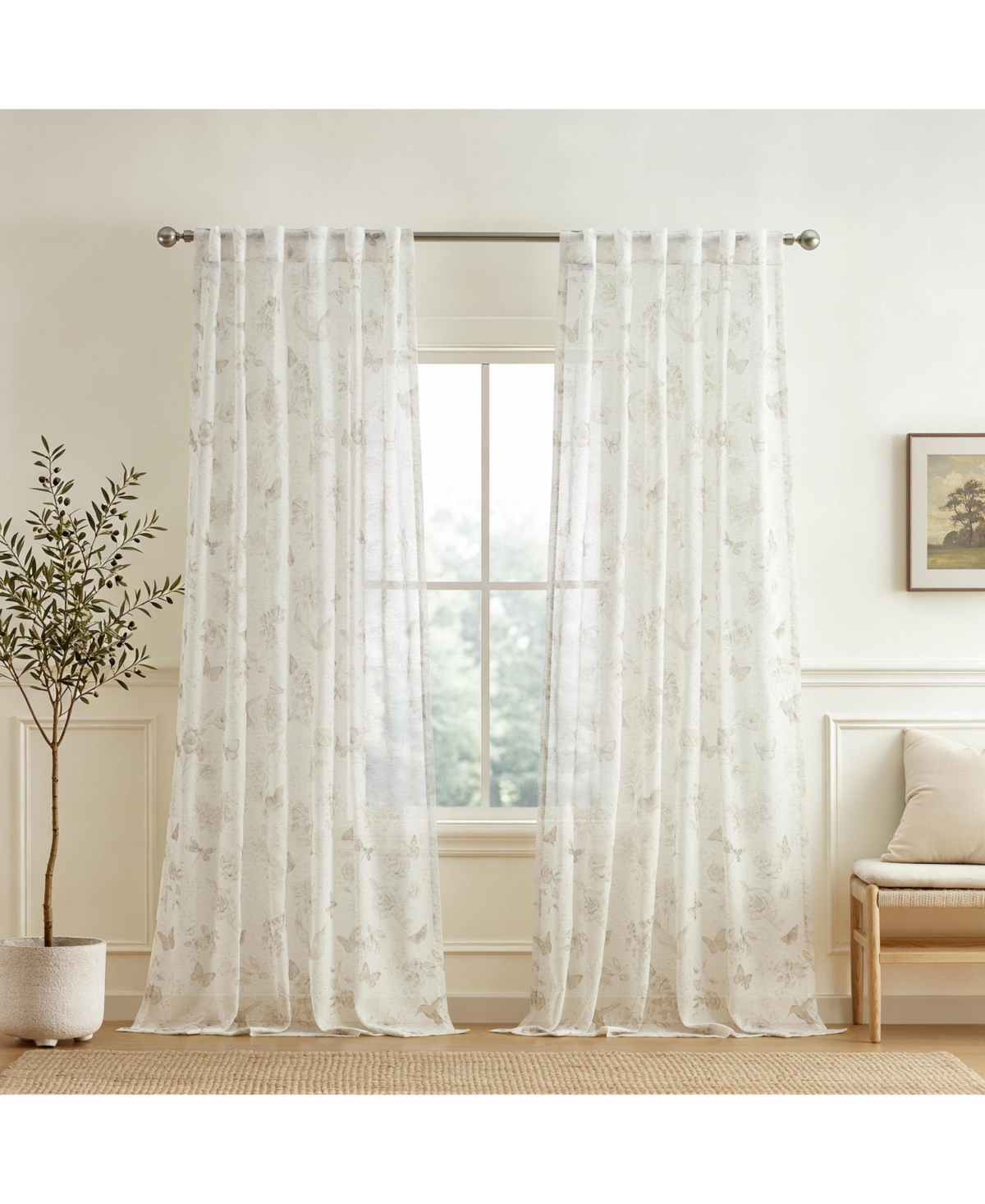 Click here for Lenox Butterfly Meadow Toile Printed Back Tab/Rod... prices