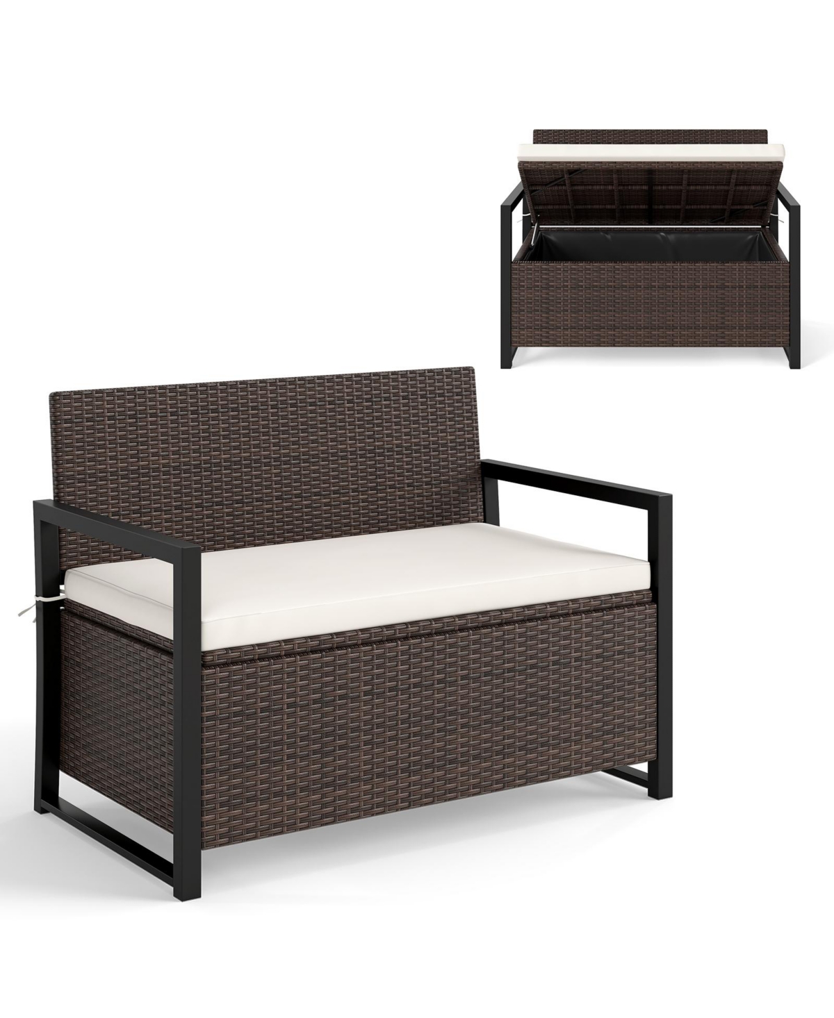 Click here for Slickblue Patio Wicker Loveseat with Hidden Storag... prices