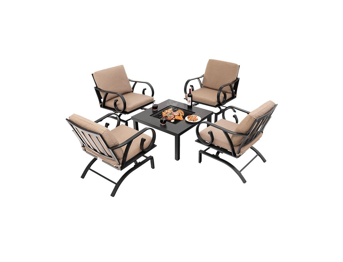 Click here for Mondawe 5 Pieces Patio Rocking Chairs and 4-in-1 F... prices