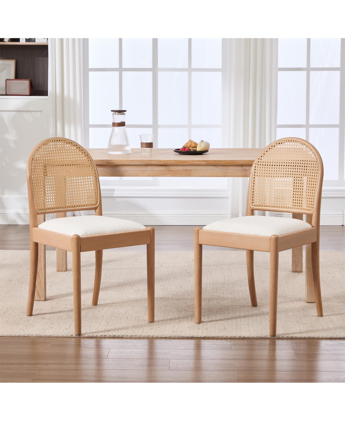 Click here for Clihome 2 Pieces Modern Rattan Dining Chairs Linen... prices