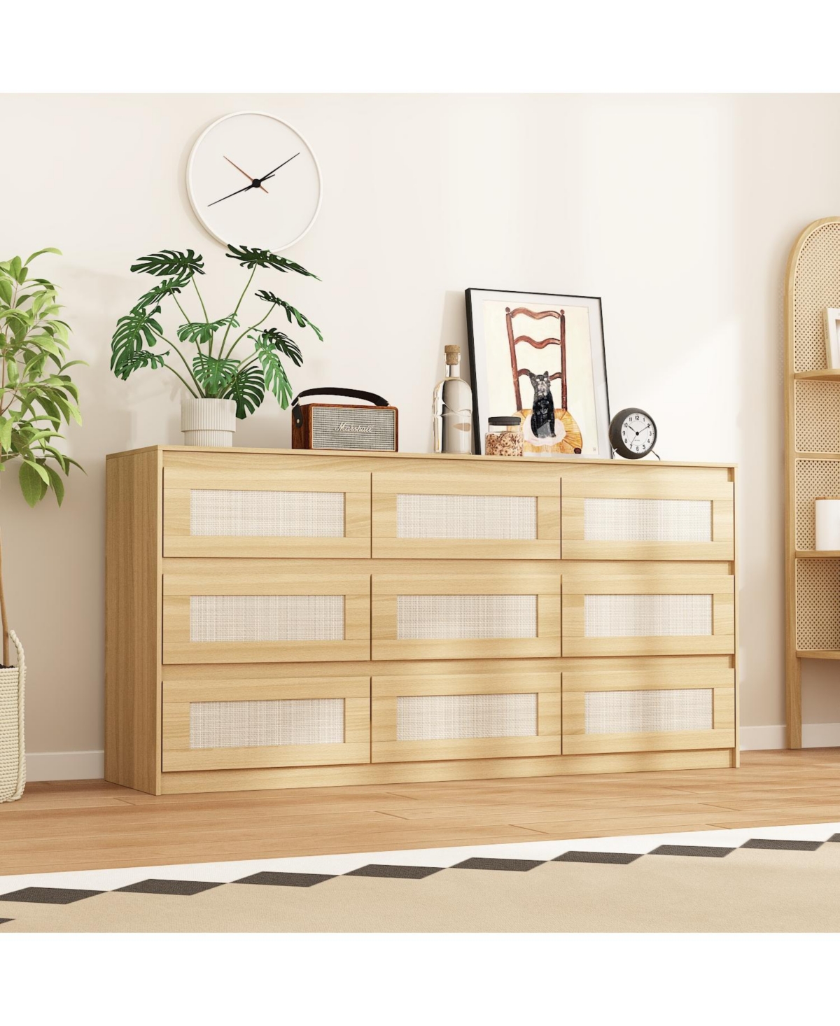Click here for Famapy 9-Drawer Rattan Bedroom Dresser  Modern Che... prices