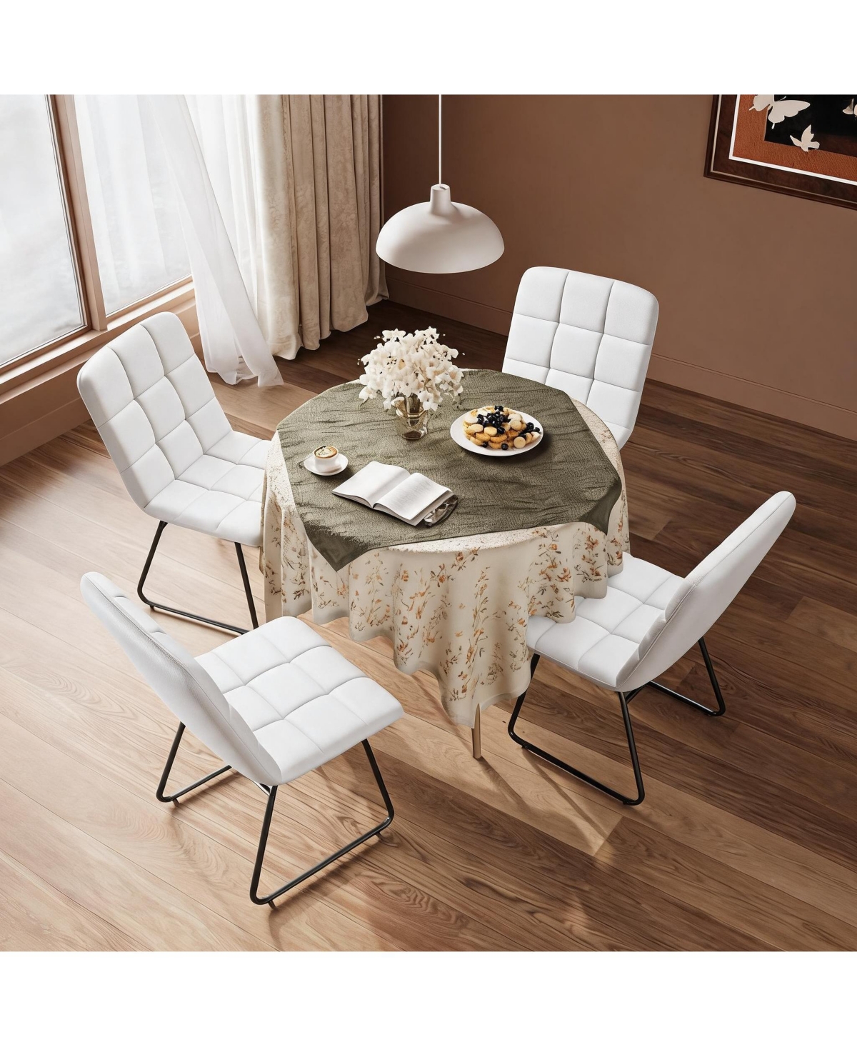Click here for Faux Leather Dining Chairs Set of 4  High-Resilien... prices