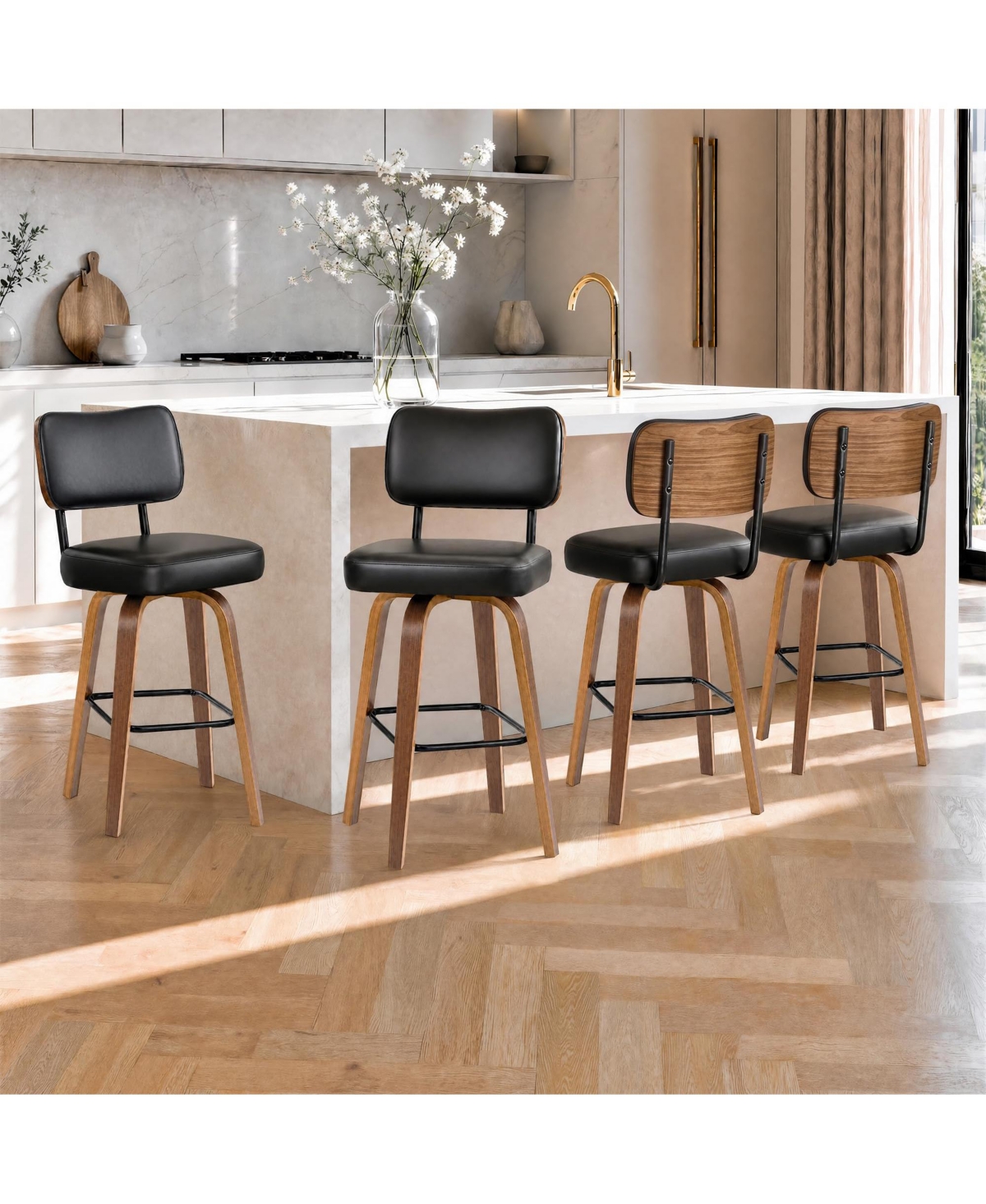 Click here for homfan Counter Height Bar Stools Set of 4  26 Swiv... prices