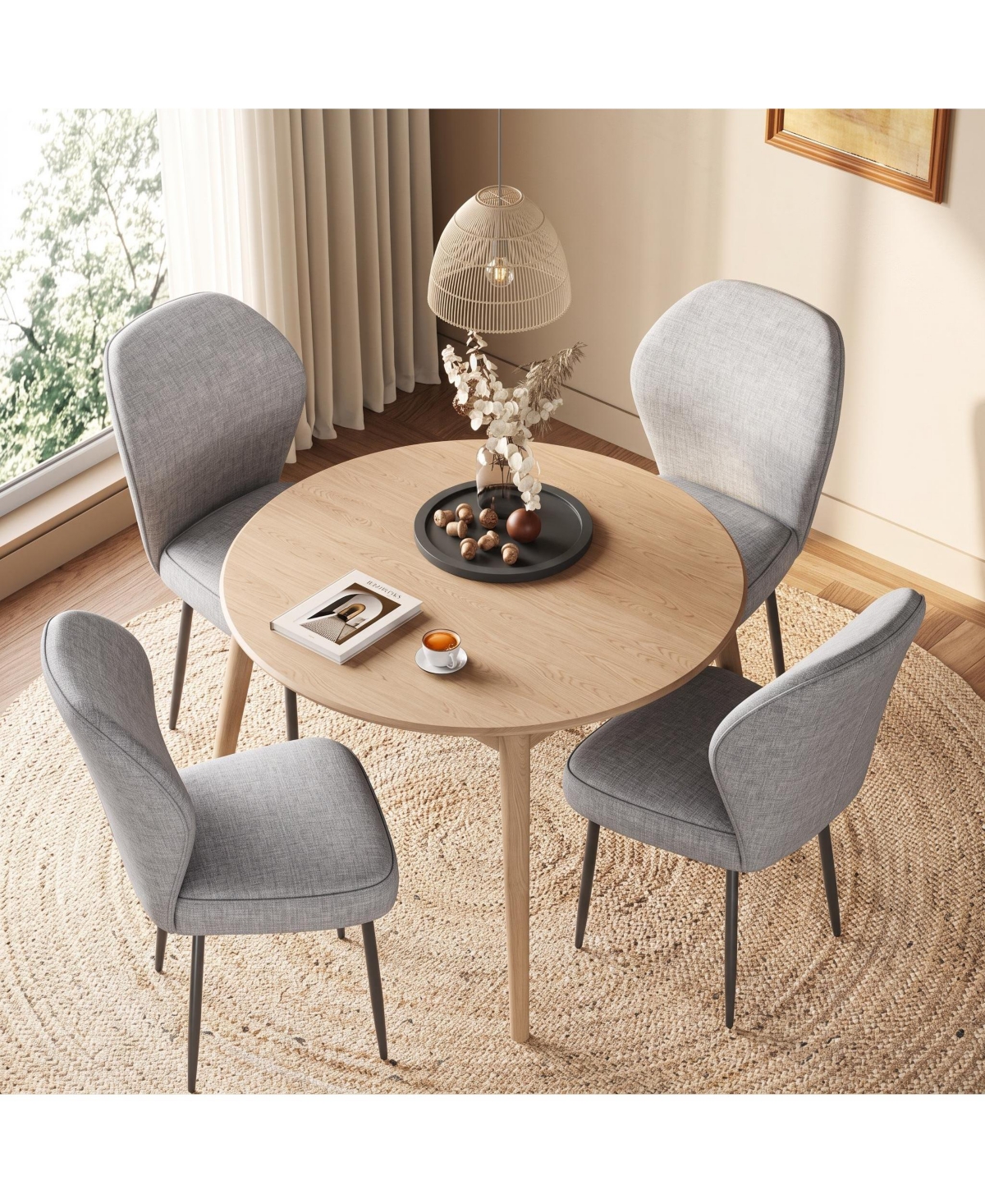 Click here for homfan Linen Dining Chairs Set of 4  Modern Fabric... prices