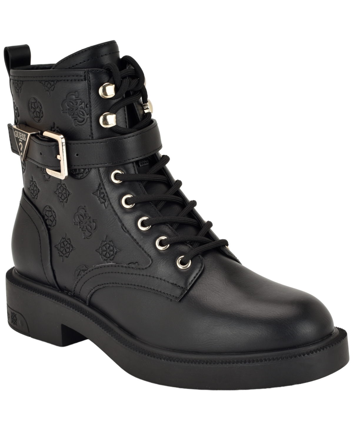 Click here for Guess Womens Fellini Buckle Strap Lace-Up Combat B... prices