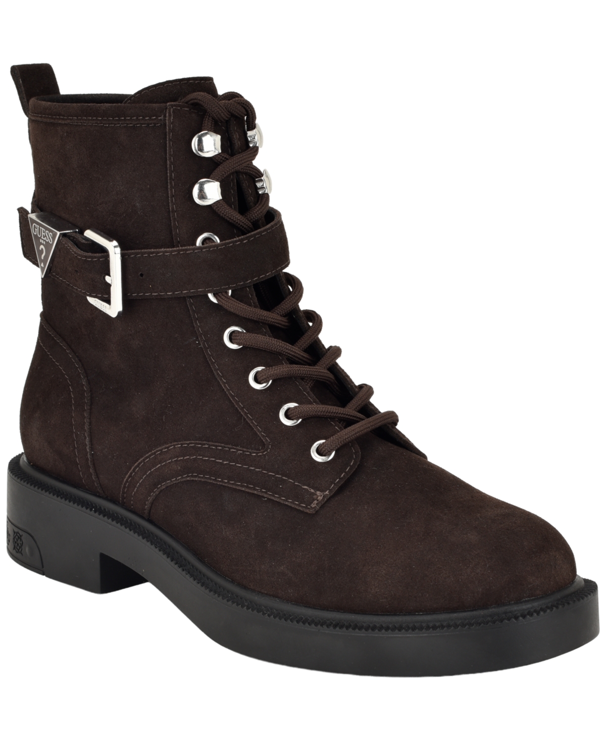 Click here for Guess Womens Fellini Buckle Strap Lace-Up Combat B... prices