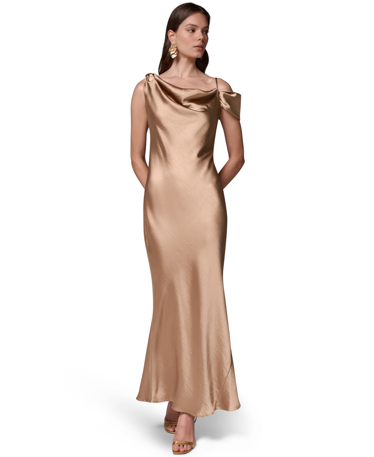 Click here for Donna Karan New York Womens Satin Asymmetrical Cow... prices