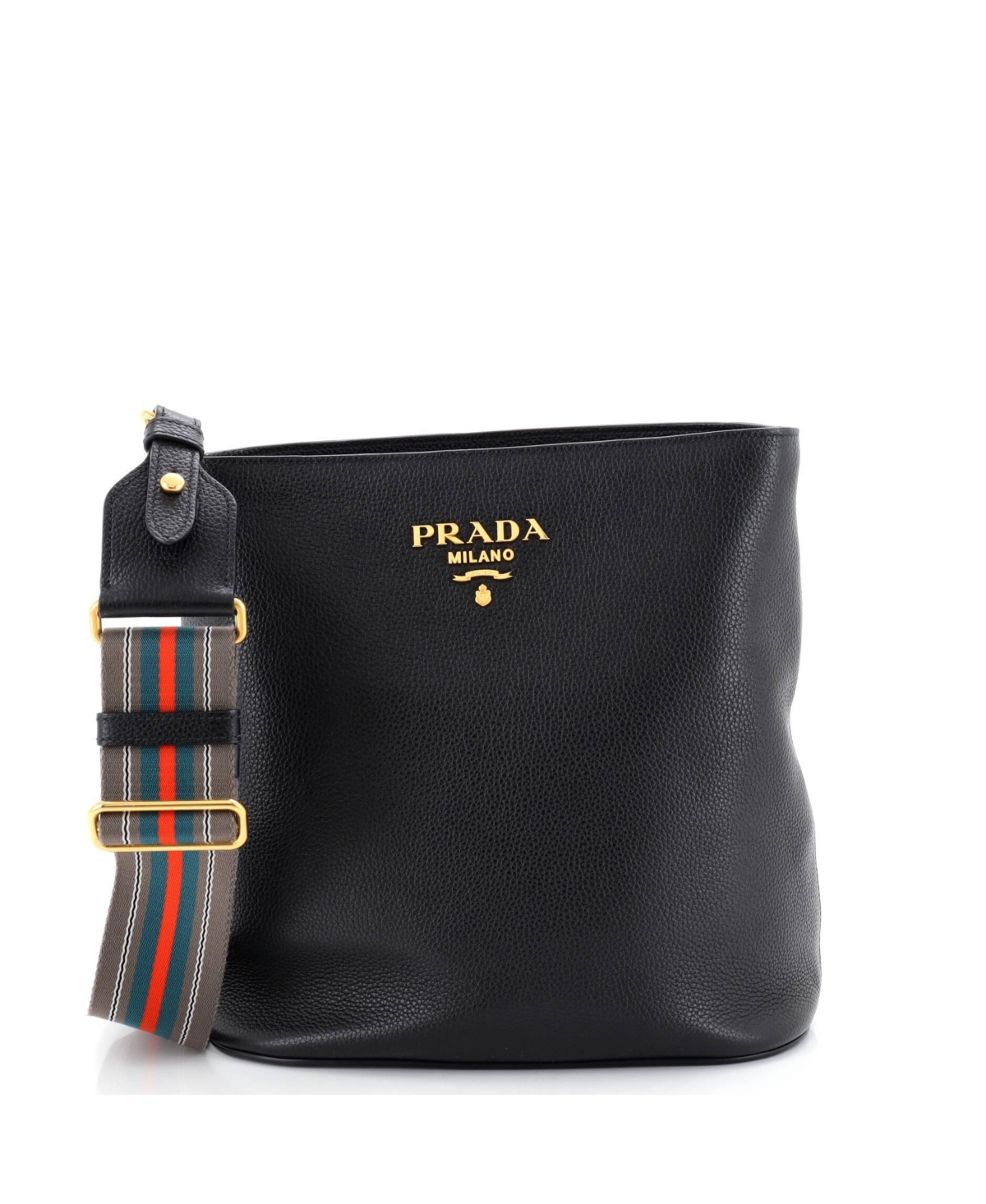 Click here for Pre-Owned Prada Medium Logo Bucket Messenger Bag V... prices