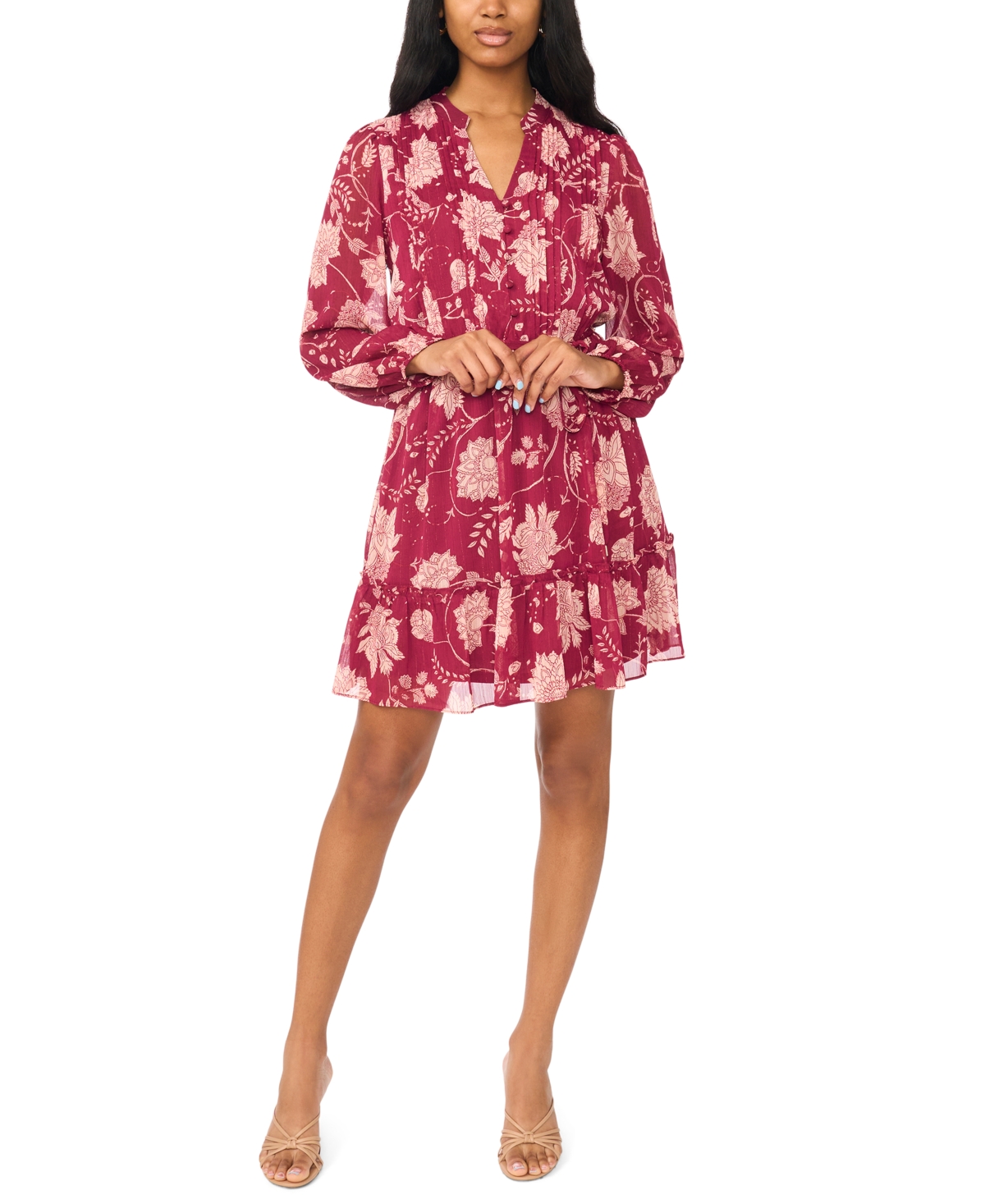 Click here for Msk Petite Belted Short-Sleeve Chiffon Shirt Dress... prices