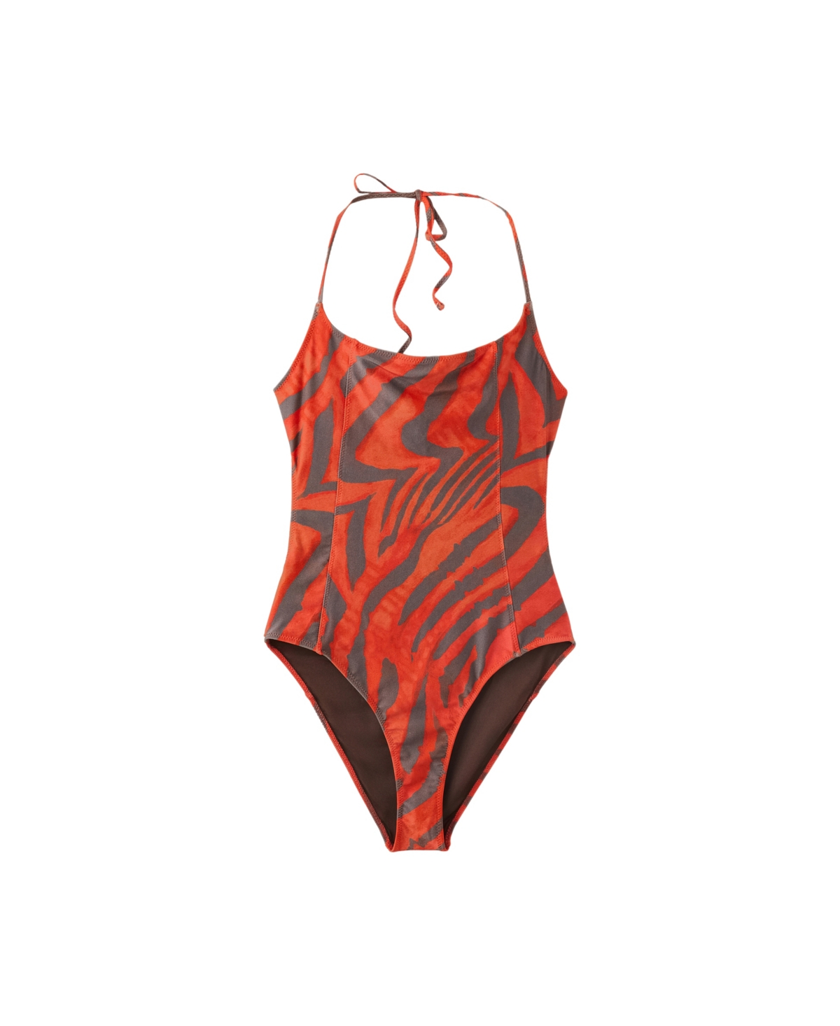 Click here for Mango Womens Animal-Print Halter Swimsuit - Orange prices