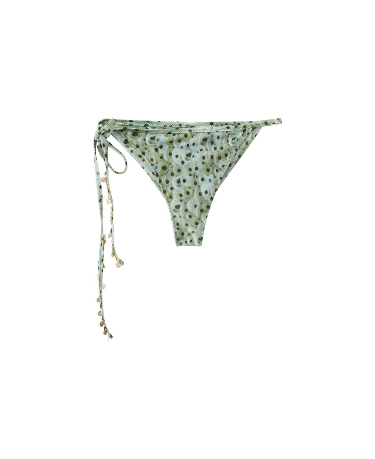 Click here for Mango Womens Beaded Brazilian Bikini Briefs - Gree... prices
