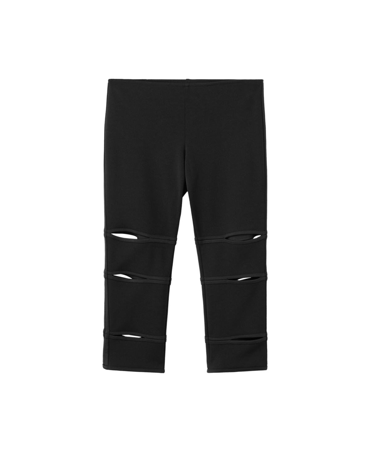 Click here for Mango Womens High-Rise Cutout Capri Pants - Black prices