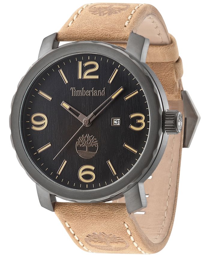 Timberland Men's Smithfield Brown Leather Strap Watch 46mm ...