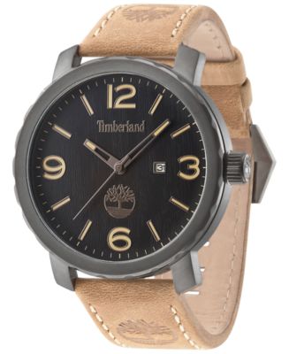 Timberland Men's Smithfield Brown Leather Strap Watch 46mm ...