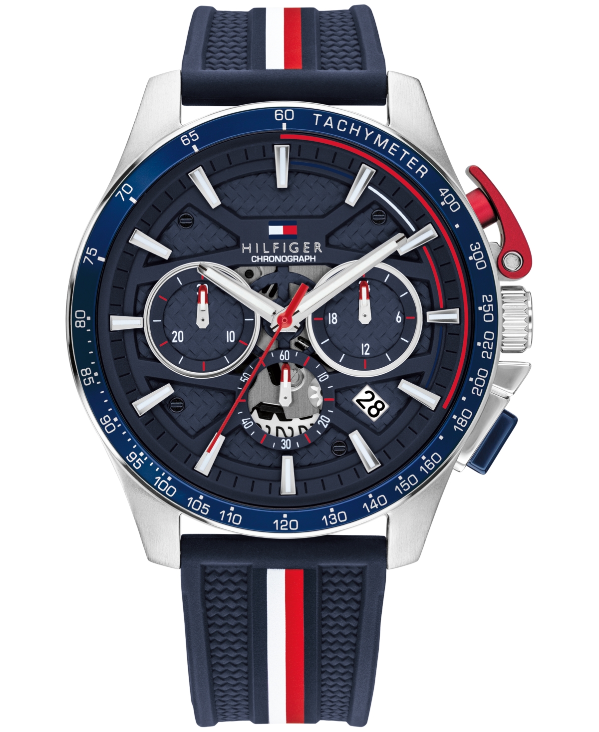 Click here for Tommy Hilfiger Mens Chronograph Navy Silicone Stra... prices