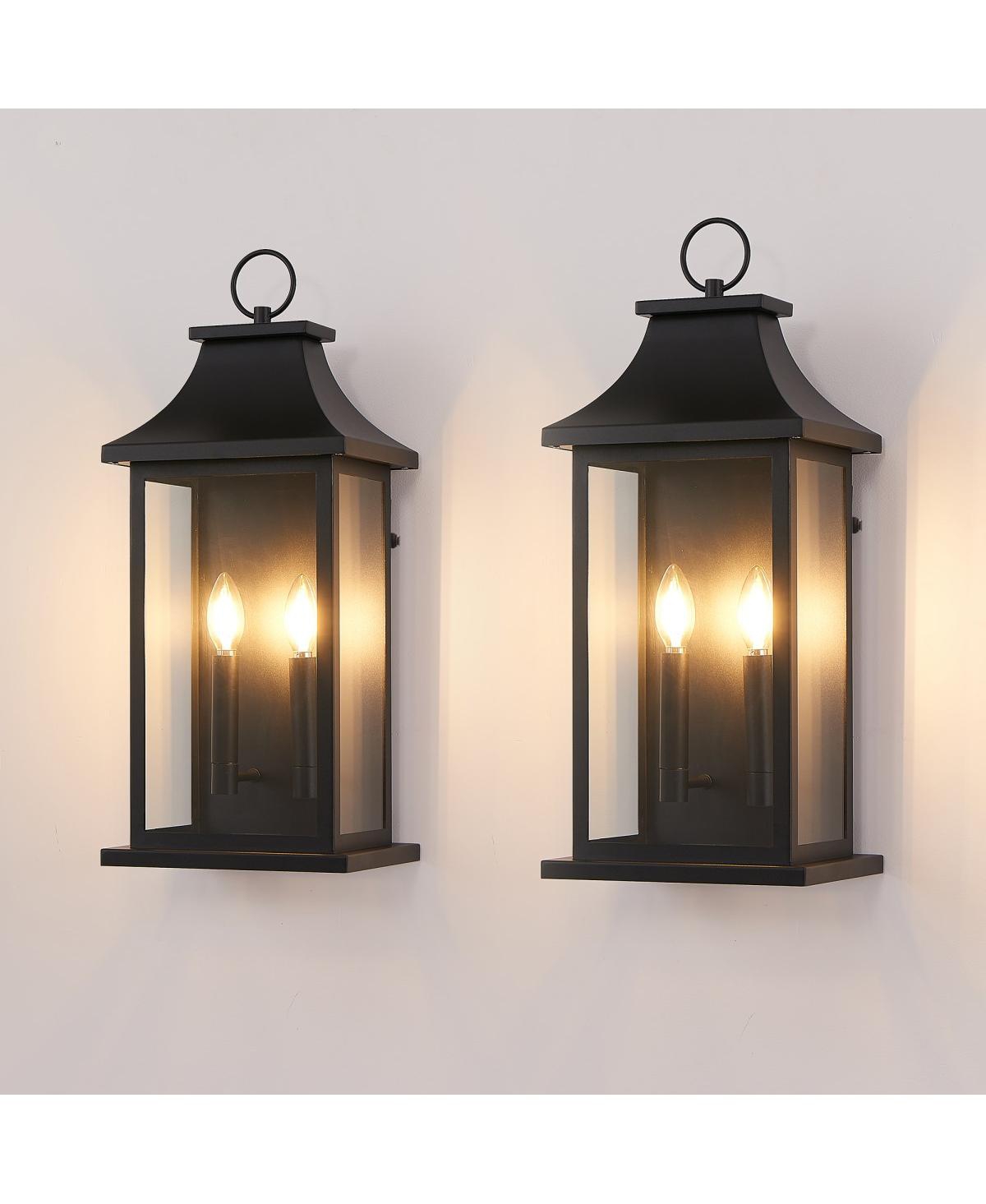 Click here for Asagikoiai 2-Pack Aluminum Outdoor Wall Lantern Li... prices