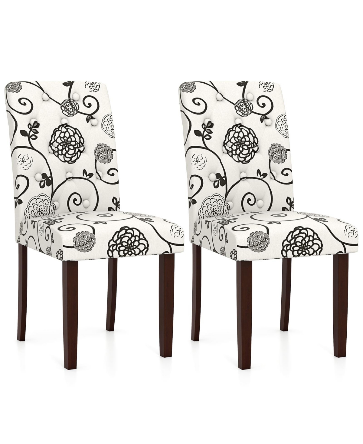 Click here for Gymax Wooden Dining Chair Set of 2 With Rubber Woo... prices