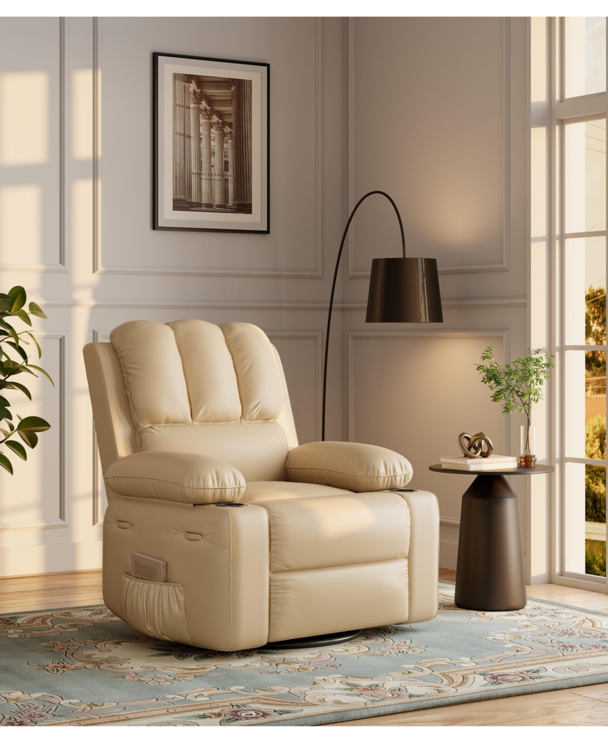 Click here for homfan Faux Leather Extra-Wide Manual Recliner Cha... prices
