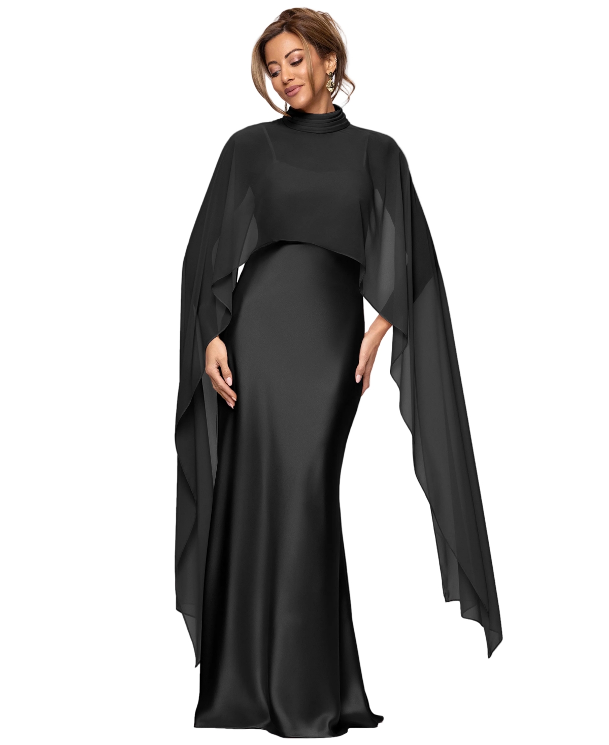 Click here for Xscape Womens Overlay Maxi Dress - Black prices