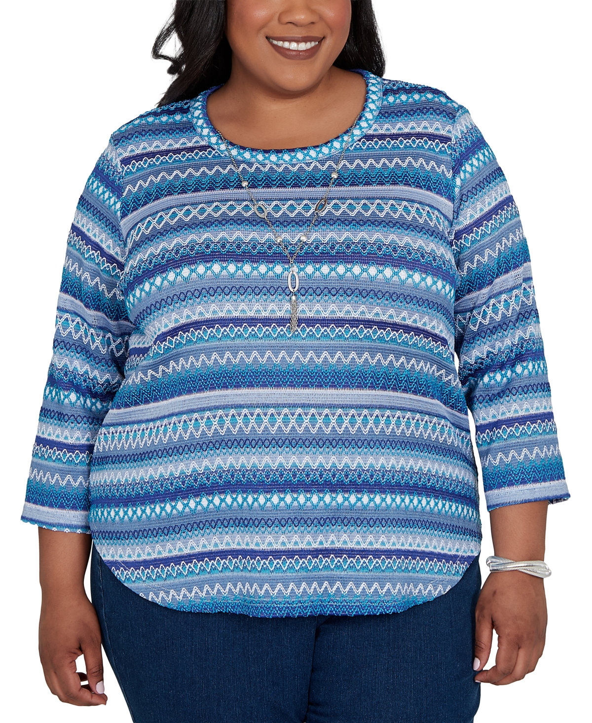 Click here for Alfred Dunner Plus Size Classic Textured Stripe Kn... prices