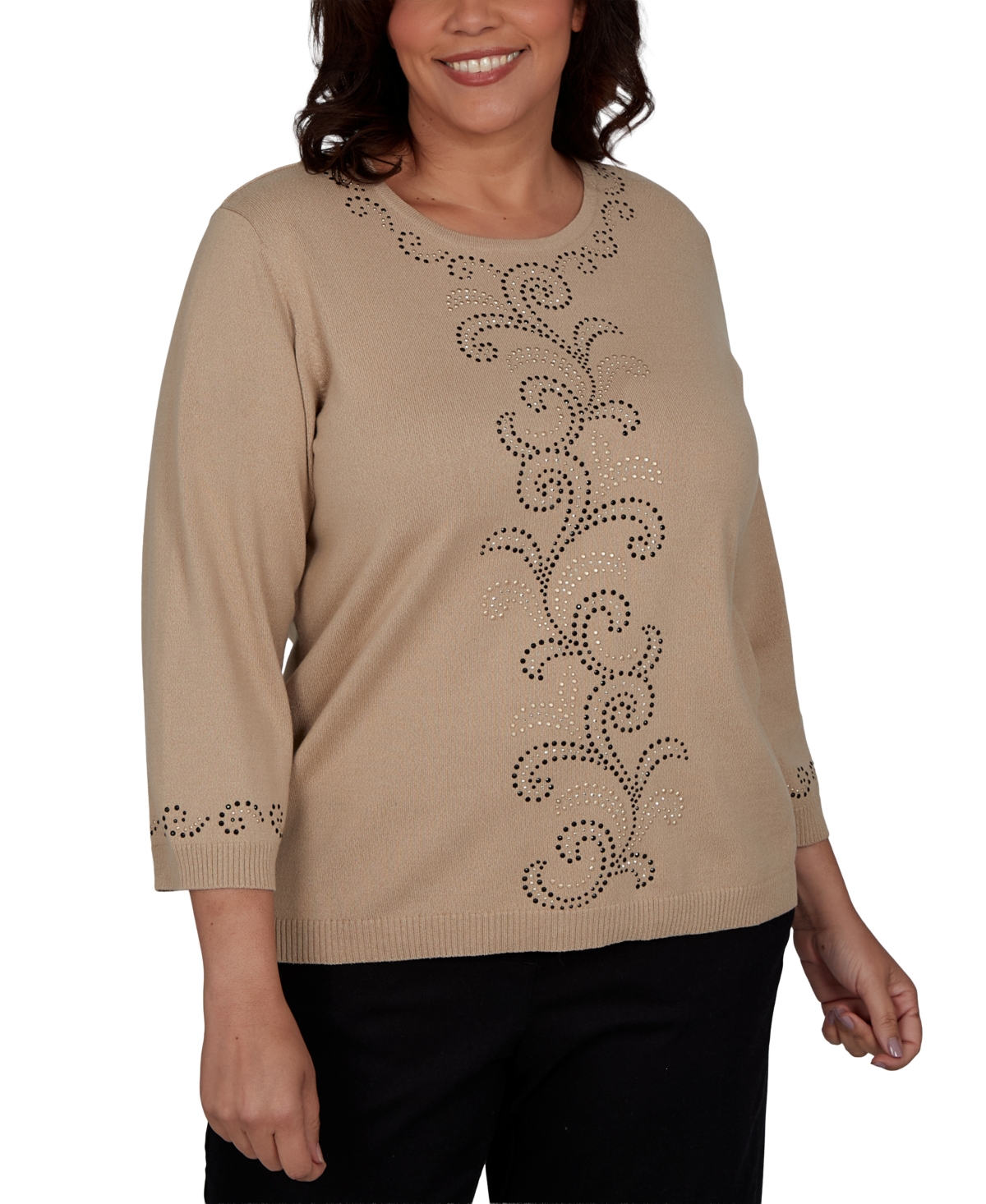 Click here for Alfred Dunner Plus Size Travel Advisory Beaded Scr... prices
