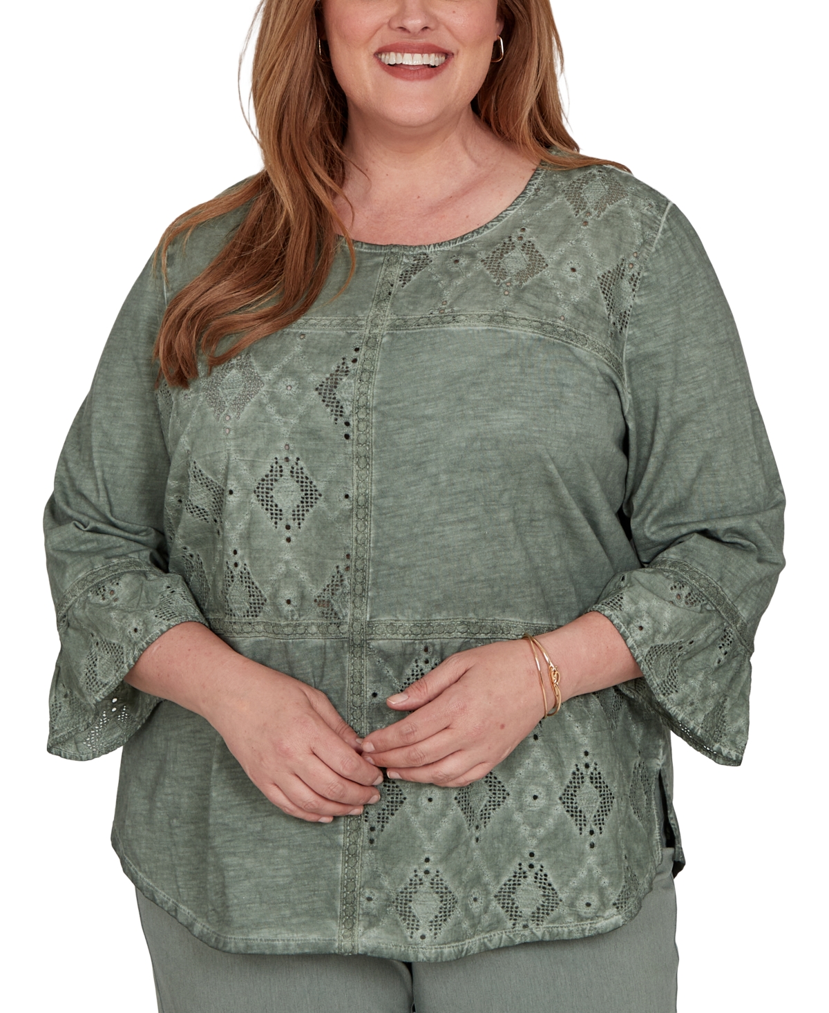 Click here for Alfred Dunner Plus Size Provence Tonal Spliced Pat... prices