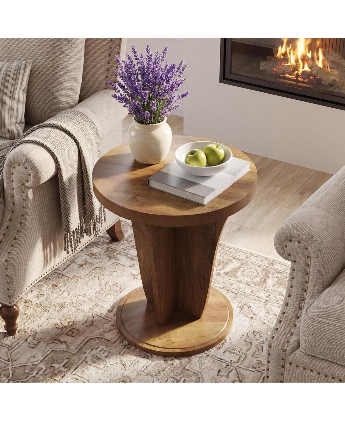 Click here for Tribesigns Round Side Table  Mid Century Space-Sav... prices