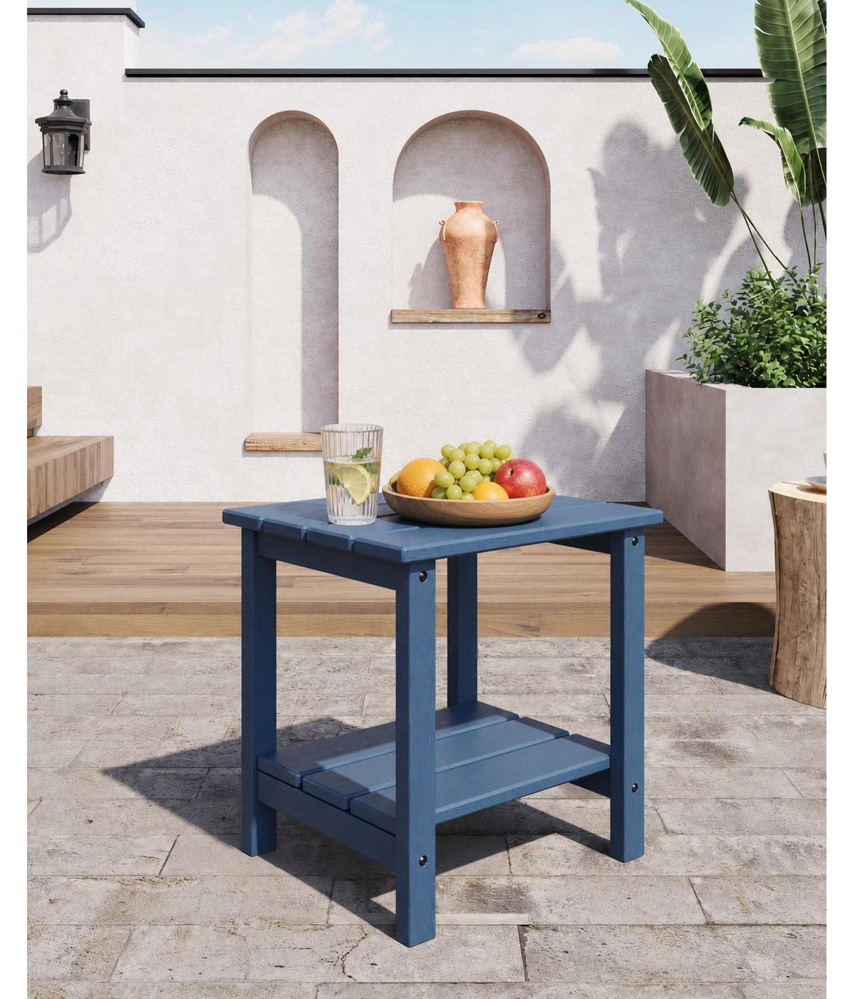 Click here for homfan Adirondack Square Outdoor Side Table – 2-Ti... prices