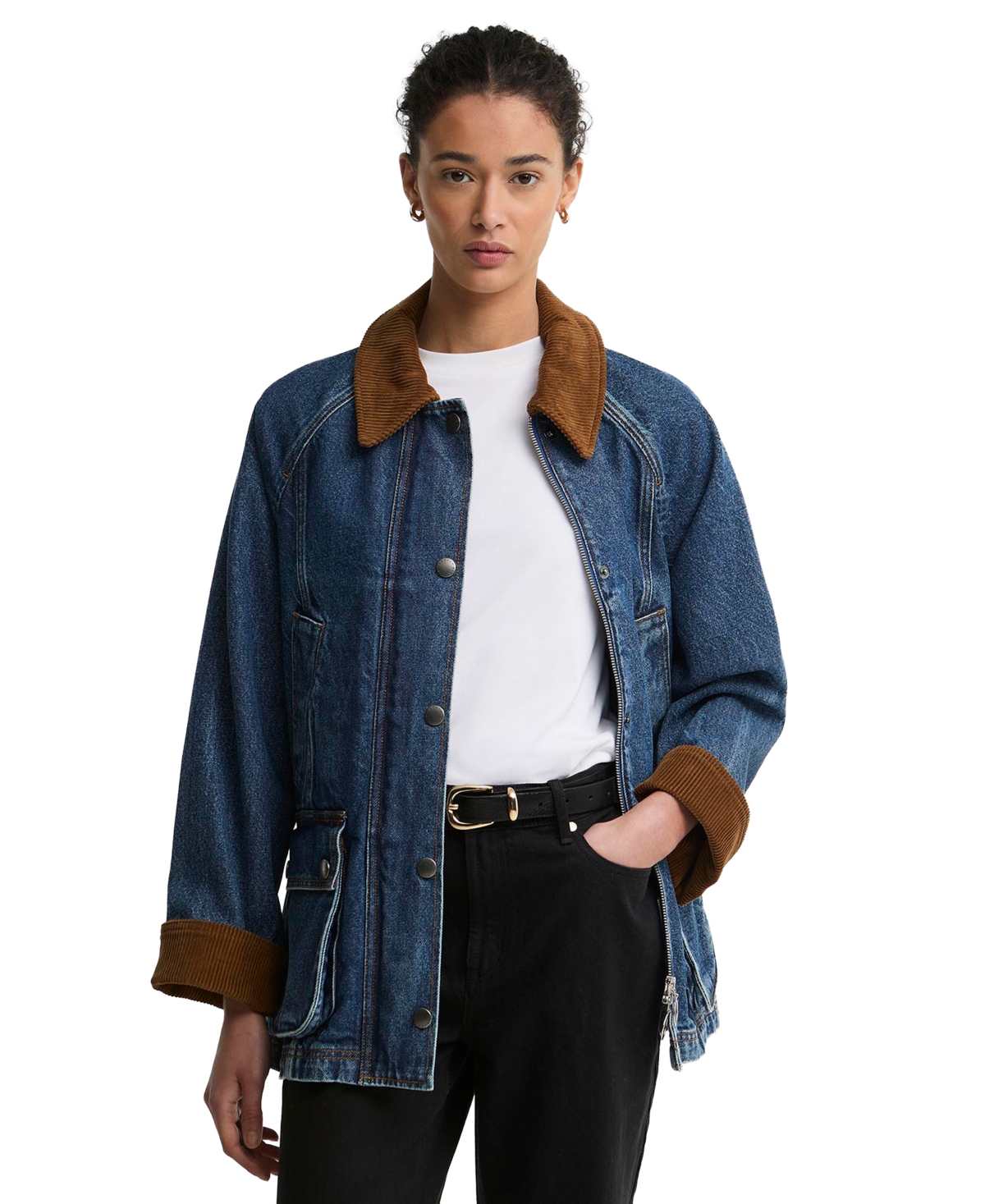 Click here for Barbour Womens Beadnell Denim Jacket - Mid Blue De... prices