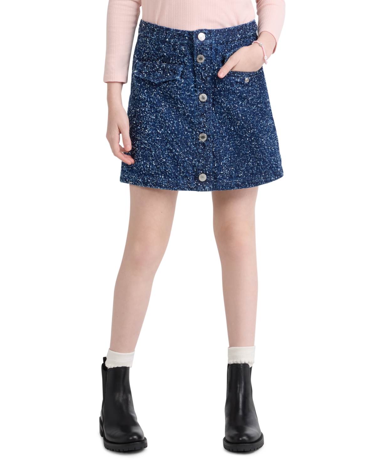 Click here for Levis Girls 7-16 Knicked Button-Front Denim Skort... prices