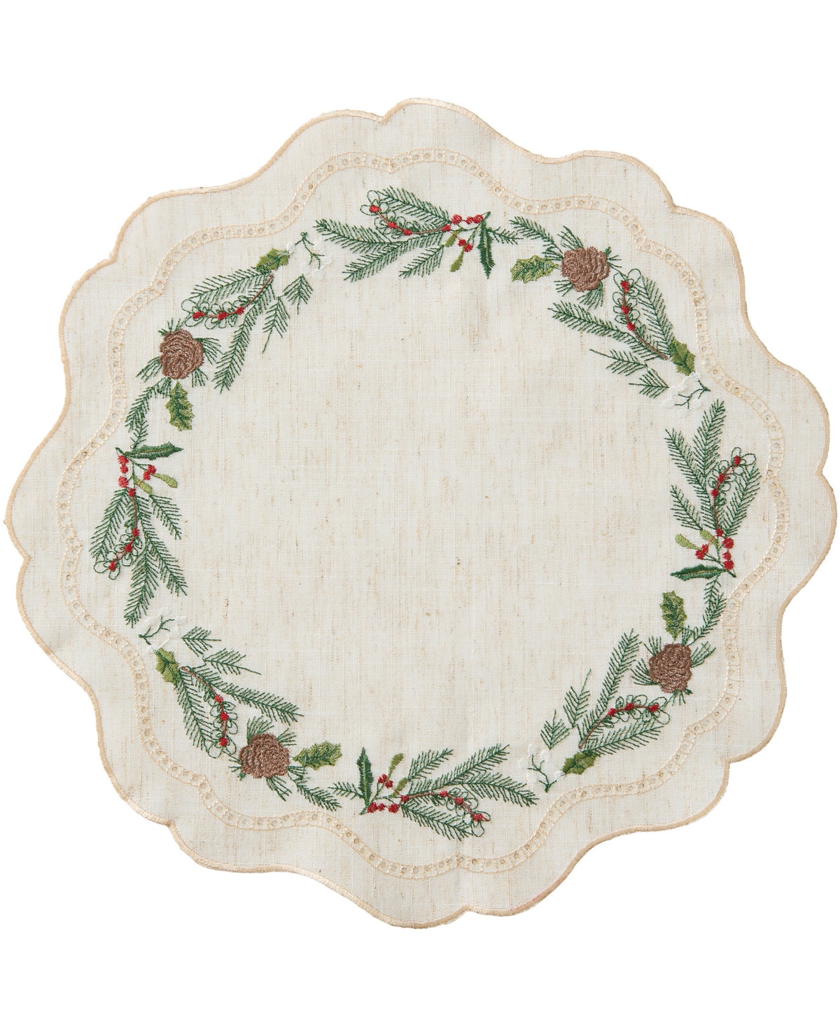 Click here for Elrene Rustic Winter Botanical Embroidered Round P... prices
