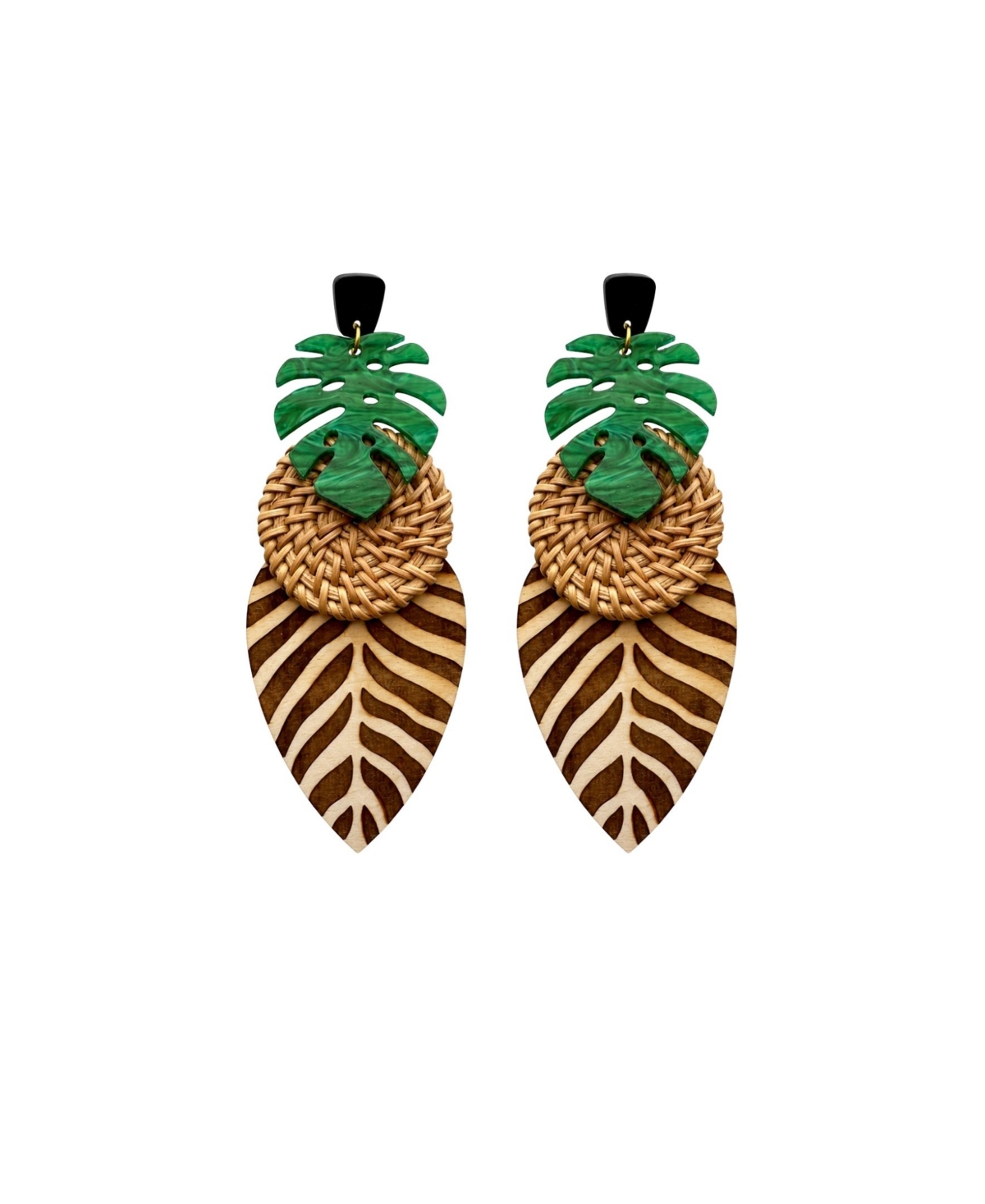 Click here for Swanky Designs Zoe Palm Stud Statement Earrings -... prices