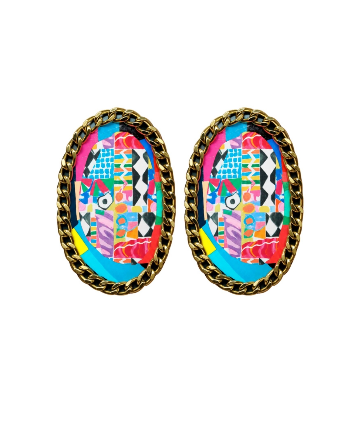 Click here for Swanky Designs Zia Chain Ii Statement Earrings - M... prices